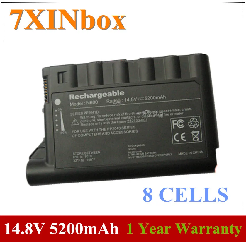 7XINbox 14.8V 5200mAh 8 CELLS Battery For HP Compaq N600 Evo N600 N610 ...