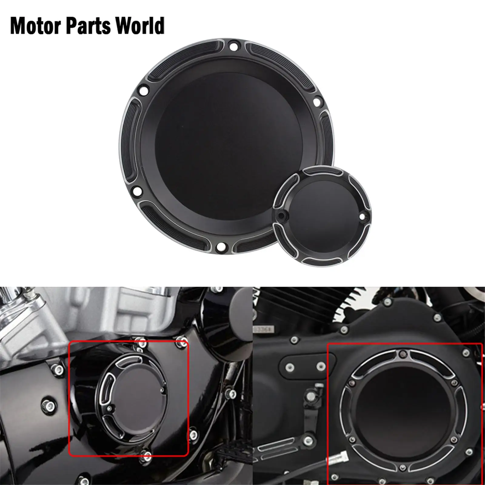 Motorcycle 6 Holes Black Derby Timing Timer Covers Aluminum For Harley ...