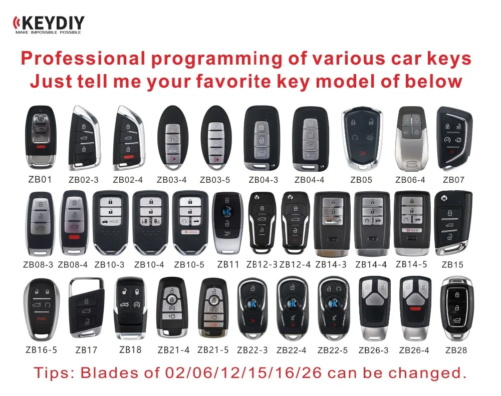 KEYDIY Universal Smart Key ZB11 for KD-X2 KD900 Mini KD Car Key Remote ...