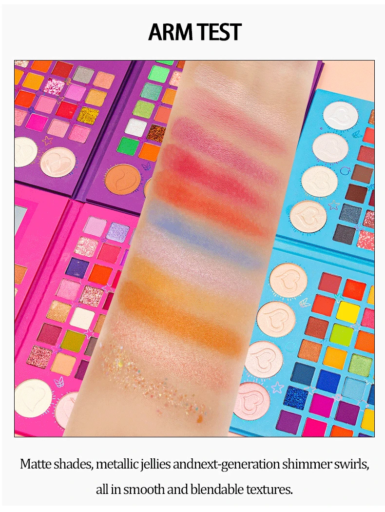 Wholesale Womens Matte Pink Eyeshadow Palette With Earth Shaped Pearls ...