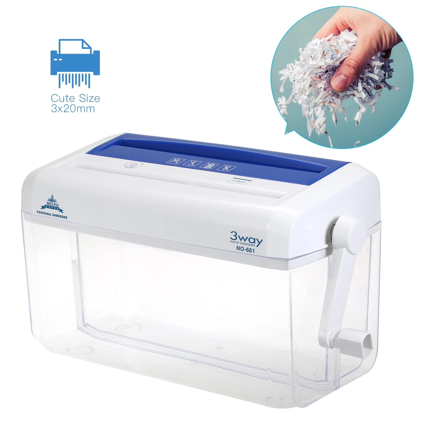 3-in-1 A4 Mini Portable Hand Paper Shredder Household Manual Shredder ...
