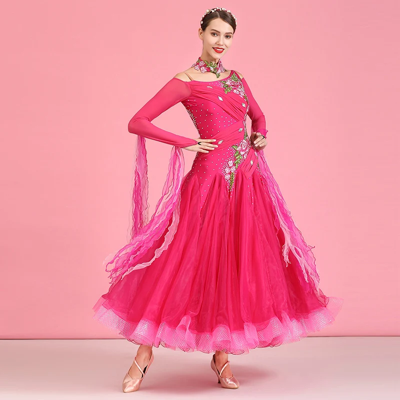 Elegant Ballroom Dance Competition Dresses Women Waltz Standard Dance ...