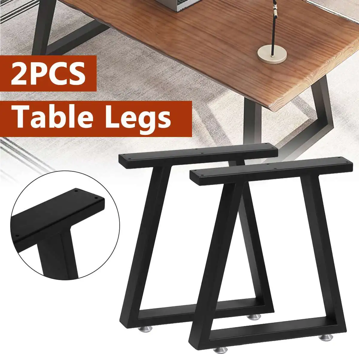 Kitchen & Dining Tables Furniture Trapezoid Table Legs Metal Kitchen ...