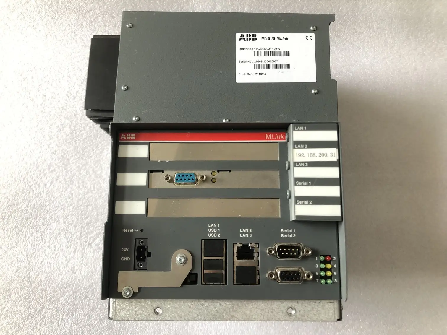 1tge120021r0010 Abb Motor Control Center Interface Manual Mlink System ...