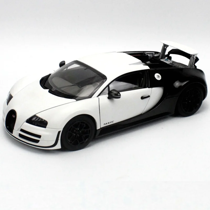 Auto Art 1:18 serie Buga tti vey ron Panda blanco y negro, simulación ...