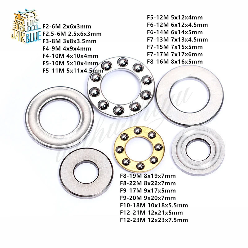 10PCS F2-6M To F12-23M Mini 3-in-1 Plane Axial Ball Bearing Thrust Bearing