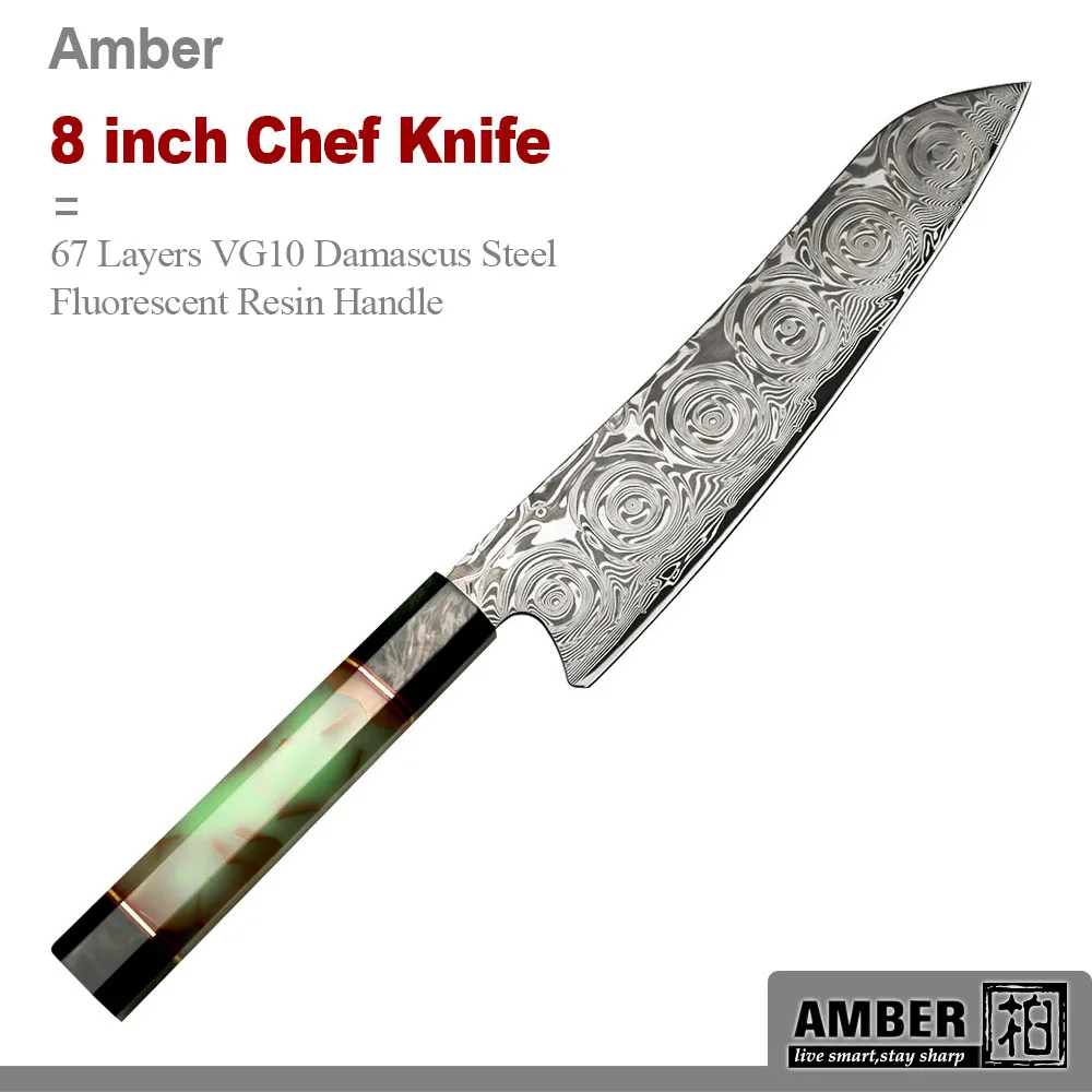 GOLDCUT CUTLERY 8 inch Chef Knife 67 Layers VG10 Damascus Steel ...