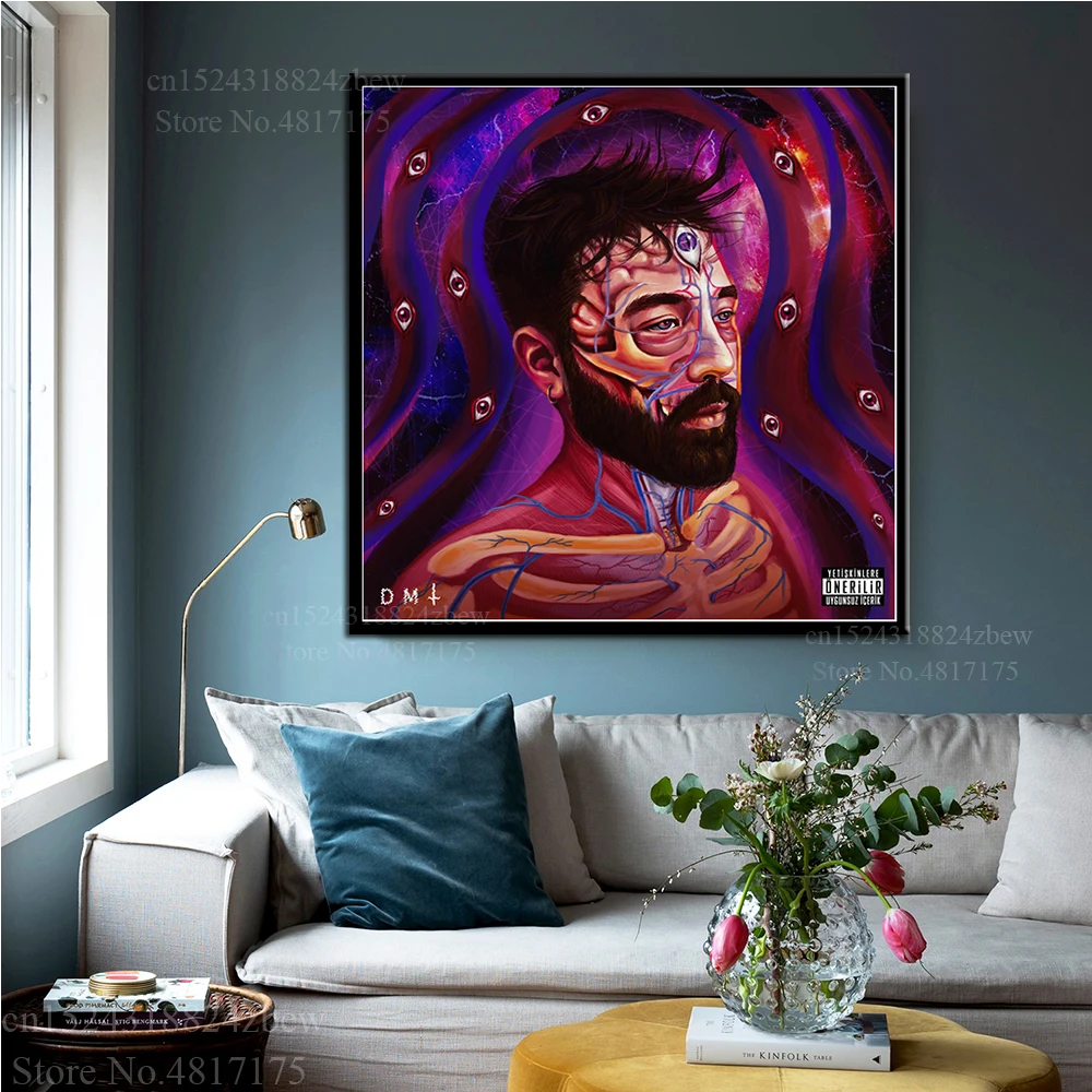 Ceg Poster rapçi şarkıcı müzik albümü DMT tuval boyama duvar sanatı ...