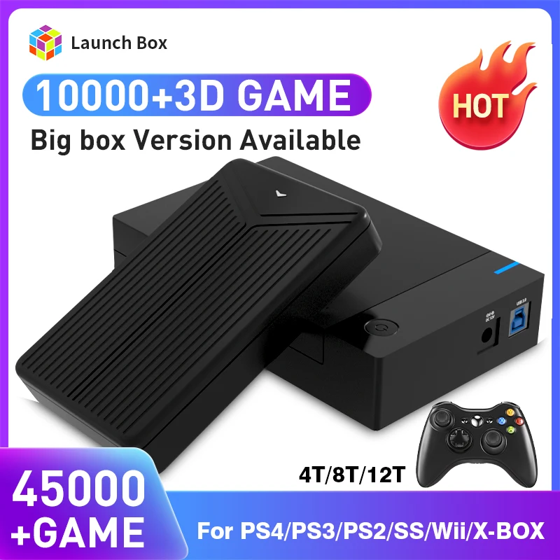Launchbox Protable 4t/8t/12t External Game Hard Drive Disk With 45000 ...