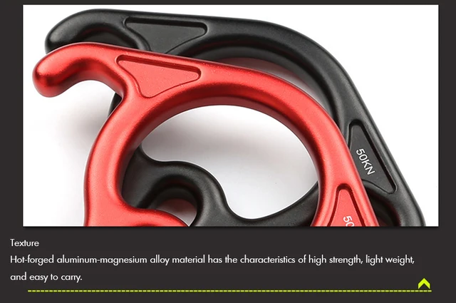 Climbing Carabiners 50KN Rescue Figure 8 Descender - Heavy Duty ...