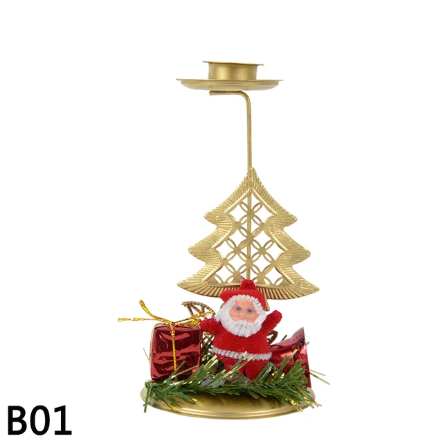 Style Christmas Wooden Candlesticks Star Snowflake Xmas Tree Design ...