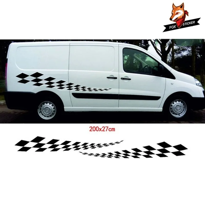 Caravan Campervan Motorhome Flag Chequer Style Stripe Decal Sticker ...
