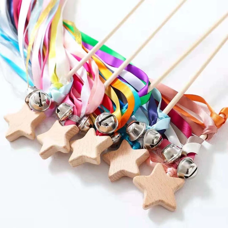 Rainbow-Hand-Bells-Kite-Ribbon-Streamer-Wand-with-Jingle-Bells ...