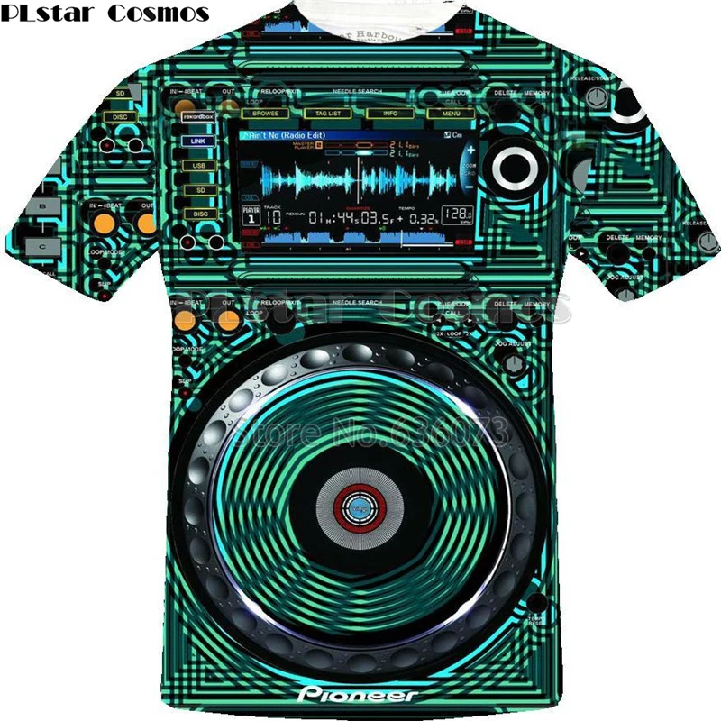 Camiseta con estampado 3D de controlador de Dj para hombre, camisa con ...