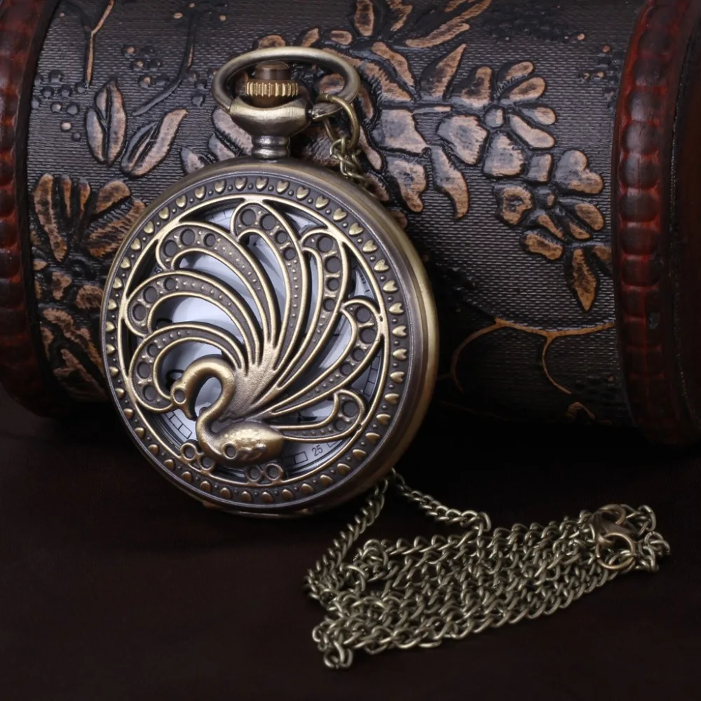 Quartz pocket watch Unique Elegant Wings Of The Swan Perspective Watch ...