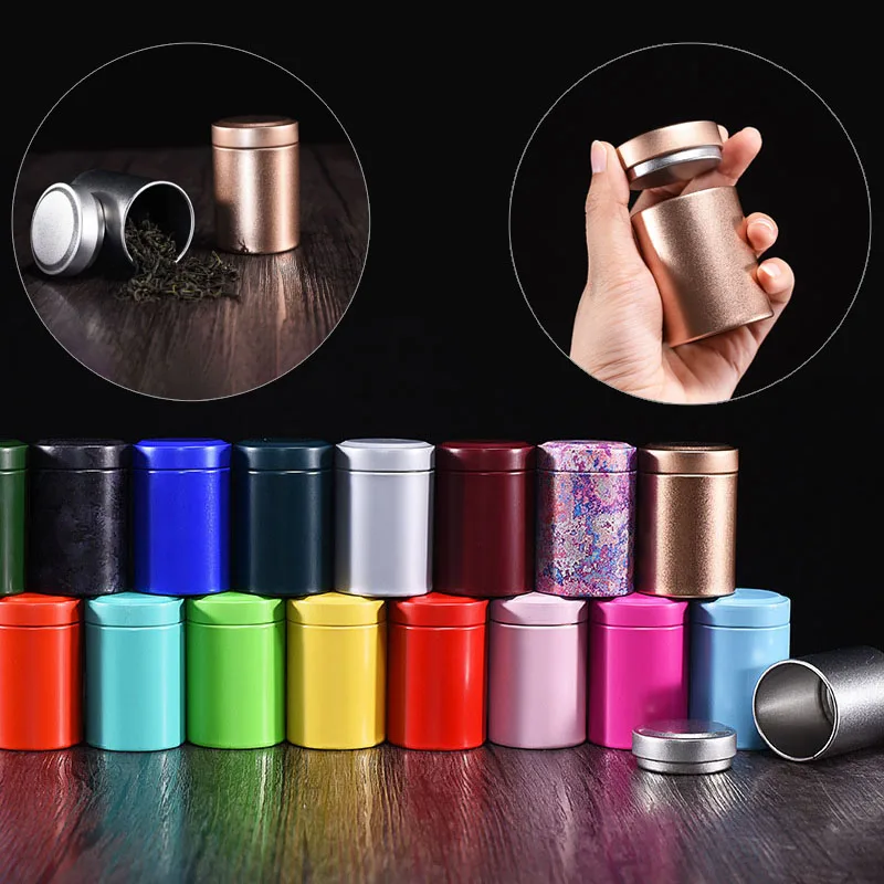 Lata de té de Metal sellada redonda de 50g, contenedor de té de ...