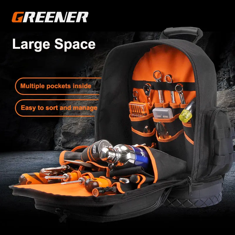 Greener Large Backpack for Tools Bag Repair Organizer Electrician Kit ...