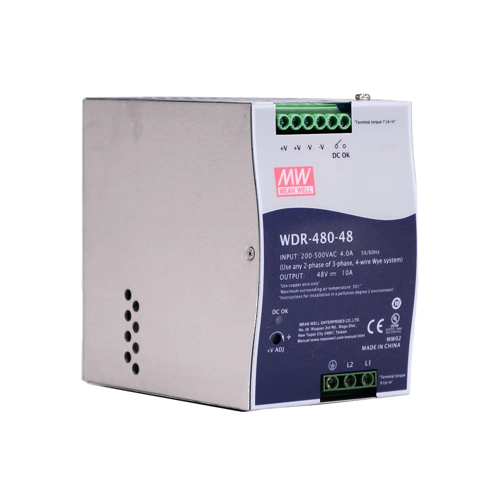 Mean Well Wdr-480-48 180-550vac Input Voltage Meanwell Dc 48v 10a 480w ...