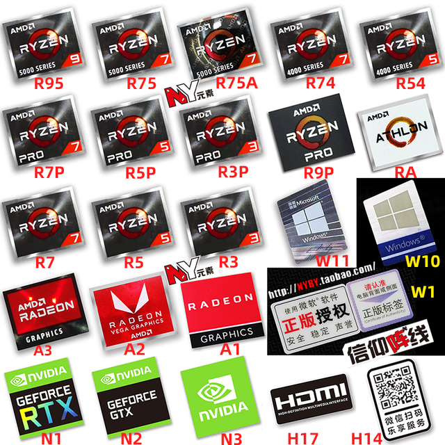 Ryzen Ruilong R9 R7 R5 R3 5000 Series Cpu Computer Sticker Notebook ...