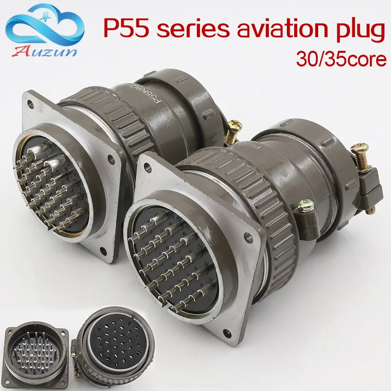 Aviation plug socket round connector P55 series 30core35core diameter ...