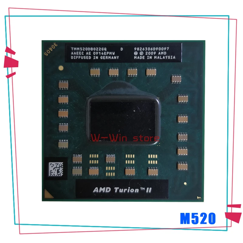AMD Turion II 듀얼 코어 모바일 M520 2.3 GHz 듀얼 코어 듀얼 스레드 CPU 프로세서 ...