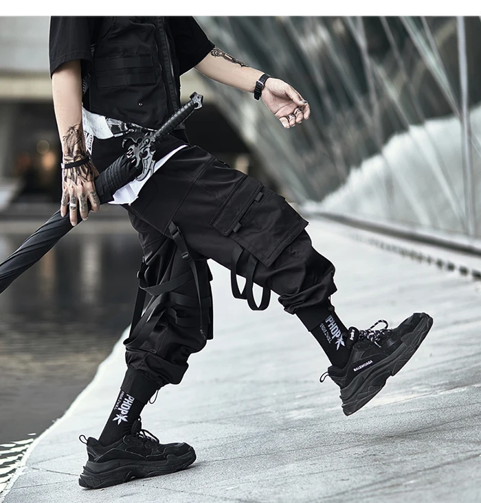 Guochao Functional Wind Pants | Cargo Trousers Men's Functional Wind ...