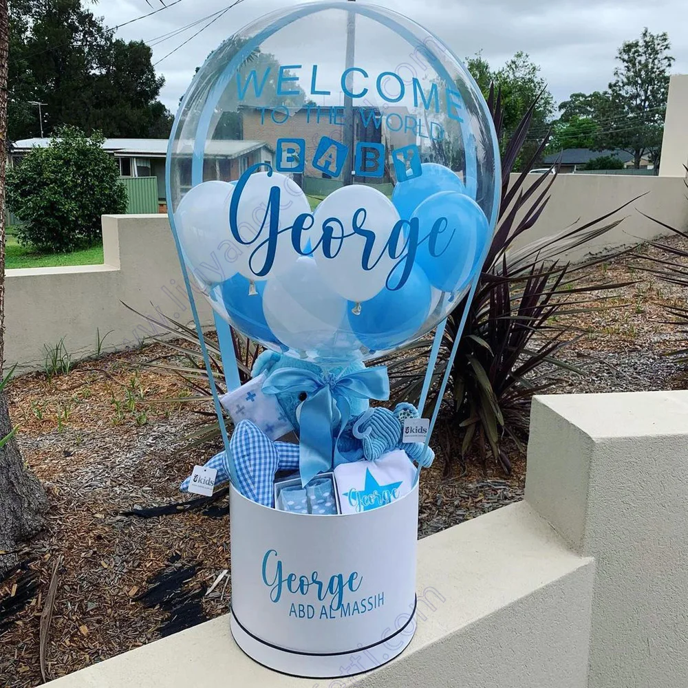 Gift Hamper Balloon Box Butler 1st Baby Shower Happy Decor Kids ...