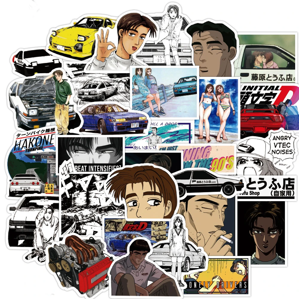 10/30/50PCS Initial D Stickers Laptop DIY Fridge Guitar Luggage ...
