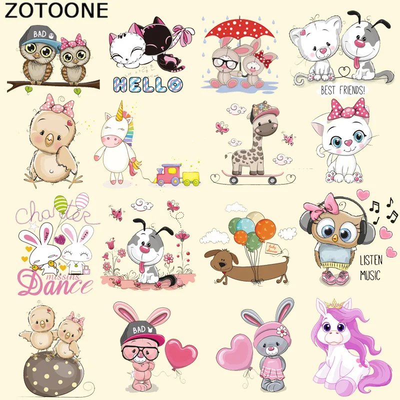 ZOTOONE-Iron-on-Transfer-Cute-Animal-Patches-for-Kids-Clothes-Heat ...