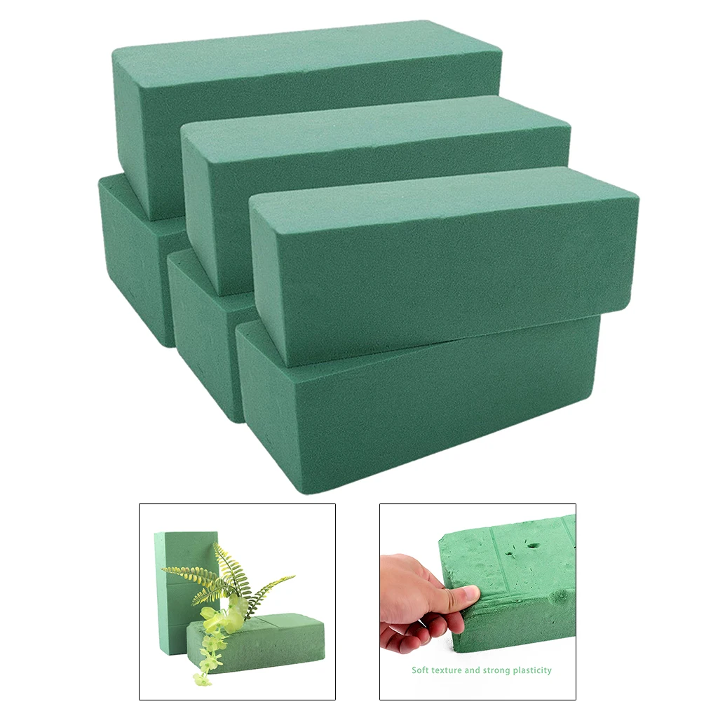 6x-Floral-Foam-Bricks-Green-Foam-Mud-Blocks-for-Artificial-Flowers ...