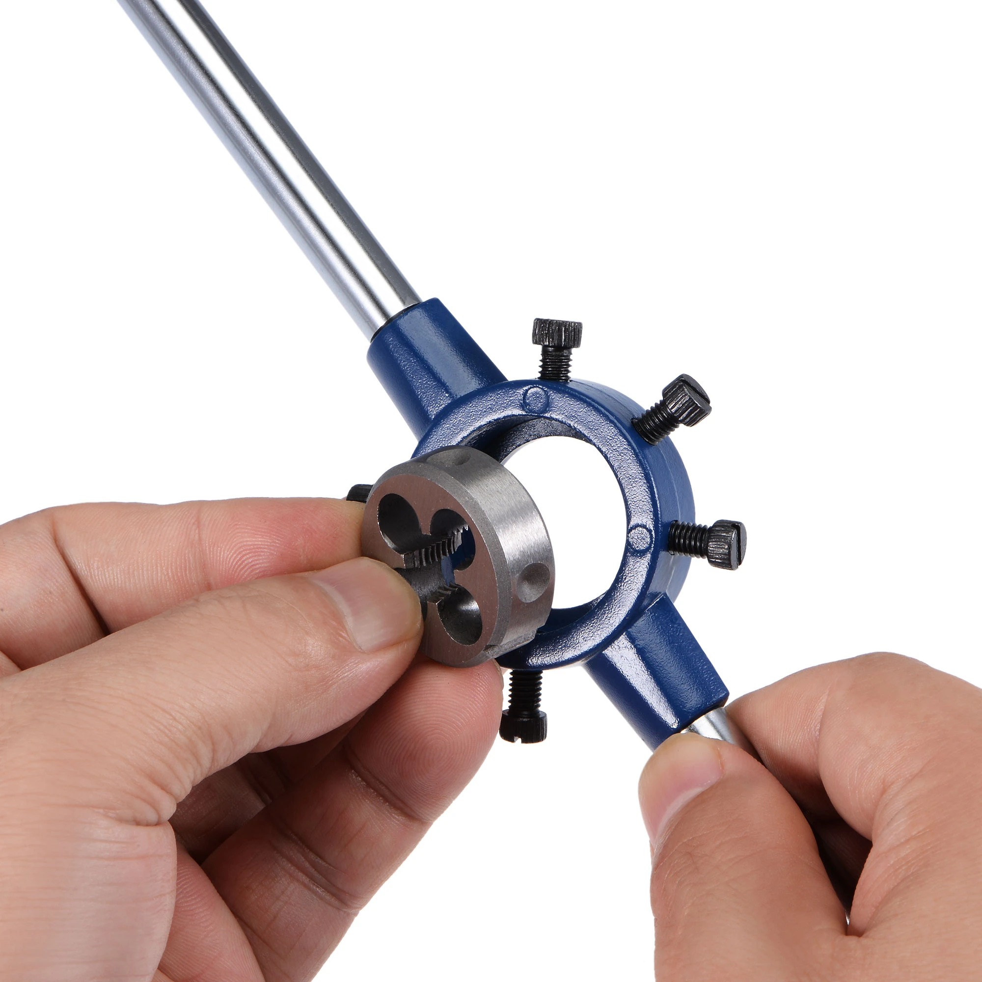 Uxcell Round Die Stock Handle Wrench Set 1/2-13 Unc Threading Die And ...