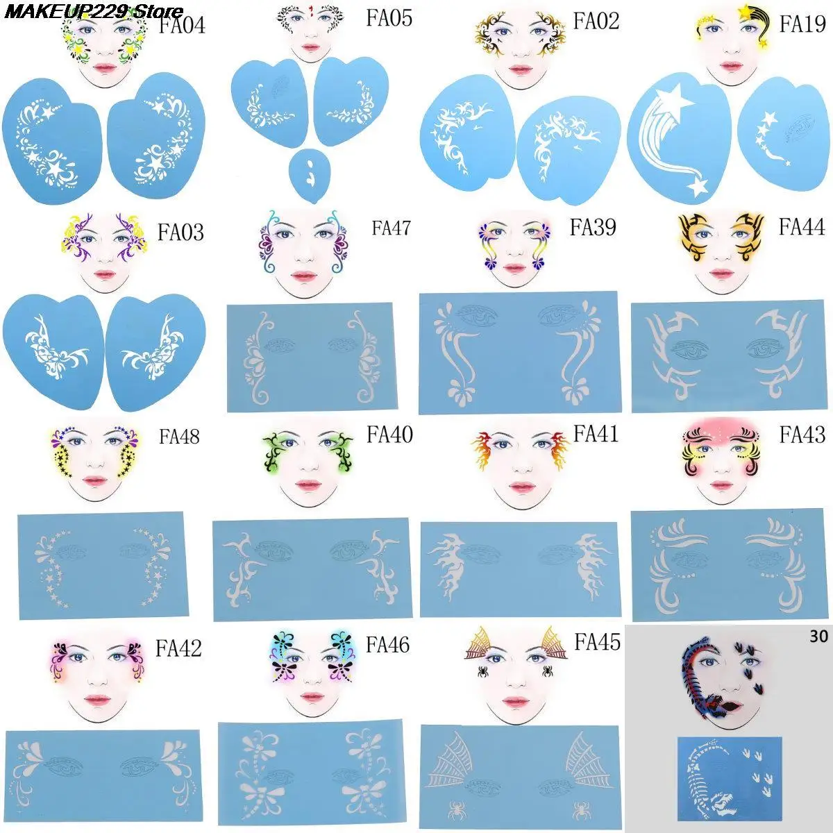 Simple Face Painting Design Sheet