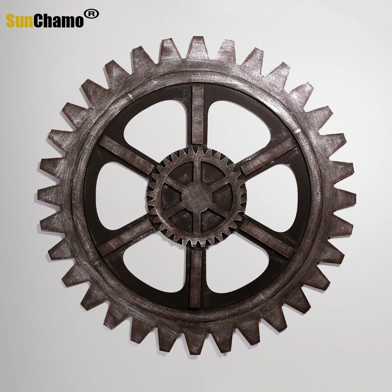 Retro Industrial Wind Decorative Gear Wall Decorations Mural Creative ...