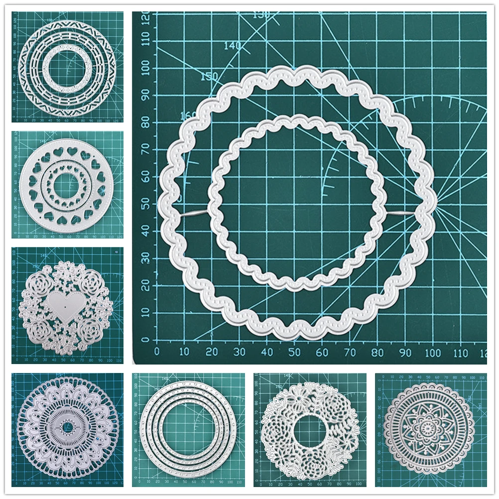 InLoveArts Circle Metal Cutting Dies Round Background for Card Making ...