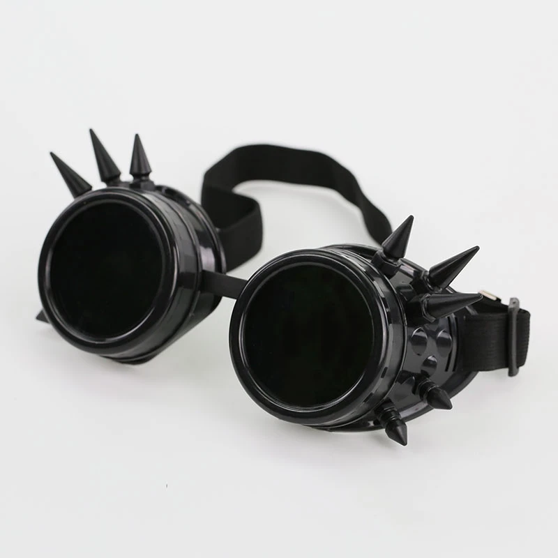 2020 Welding Round Goggle Steampunk Cyber Goth Sunglasses Rivet Spiked ...