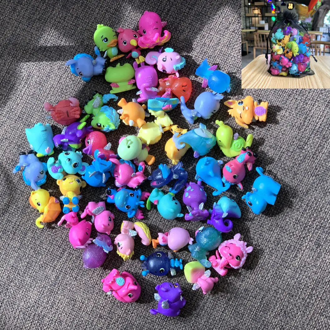 Random 10/20Pcs PVC Cute Hatchimal Figure Fish Horse Squinkies Penguin ...