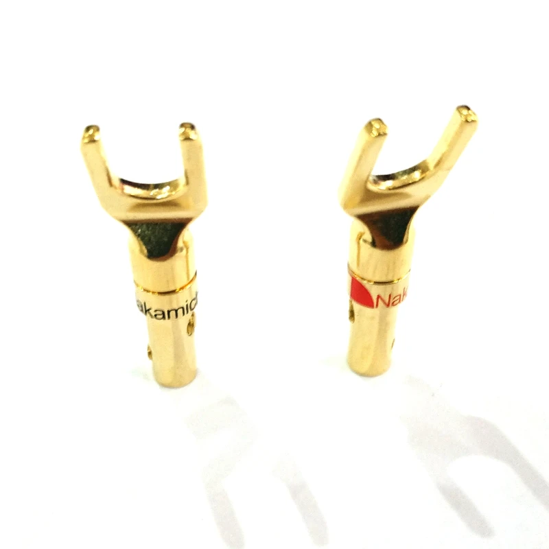 8-50pcs Hifi Audio Screw Fork Connector Adapter Brass Gold Plated Y ...