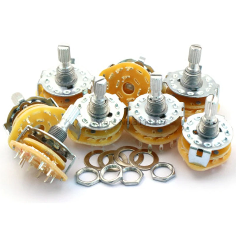 2PCS/LOT RS25 Shaft Panel Mount 1P11T 2P4T 2P5T 2P6T 3P3T 3P4T 4P3T ...