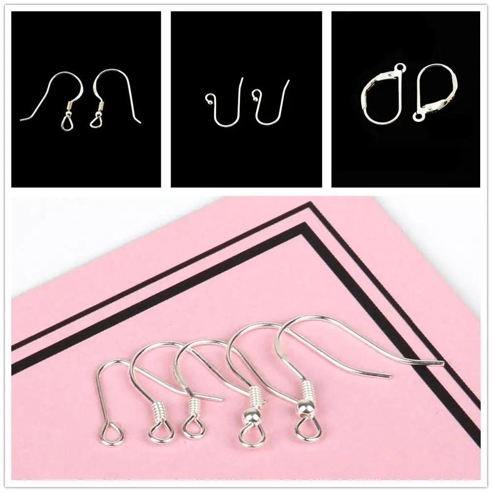 1pair 925 Sterling Silver Earring Wires Hooks Hoops Clasp Buckle Ear ...