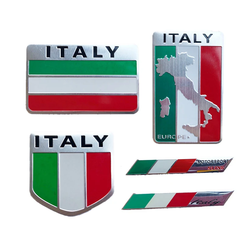 Metal Italy Flag Emblem Badge Car Styling Sticker Decal for Ferrari Maserati Lamborghini Alfa ...