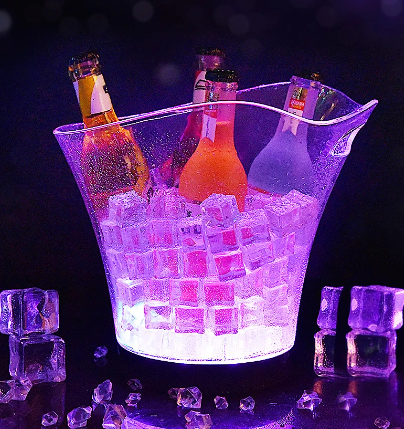 6L Waterproof Plastic 7 Color RGB LED Ice Bucket KTV Club Bars ...