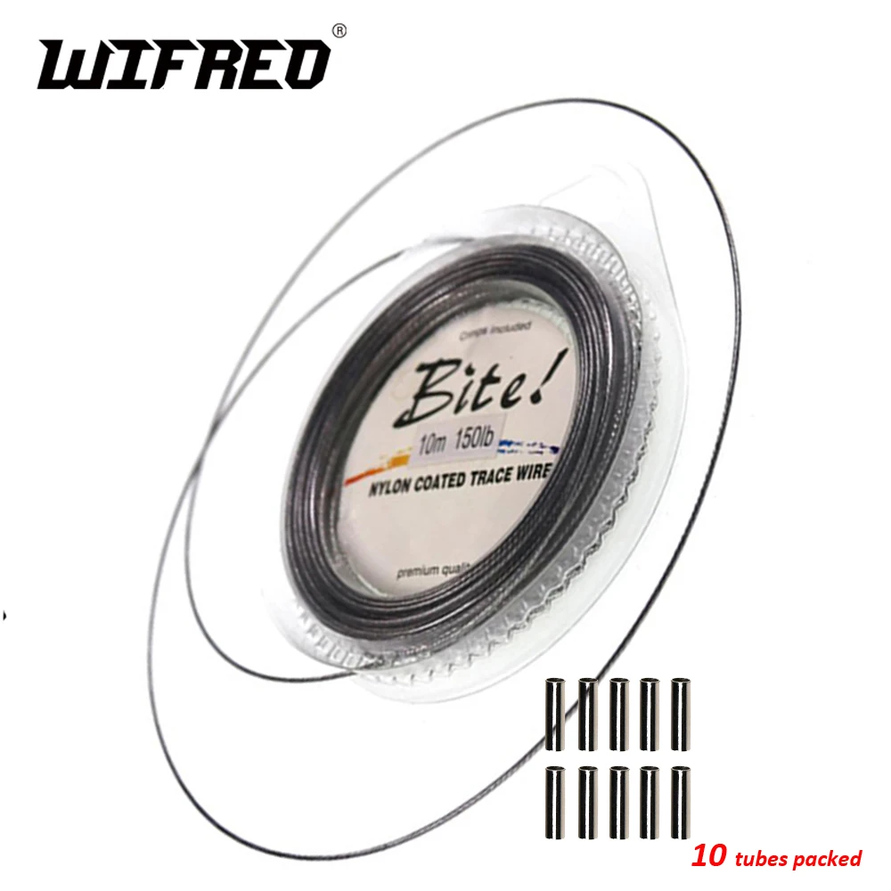 5 Spool 7 Strand Braided Stainless Steel Wire Fishing Leader Coated ...