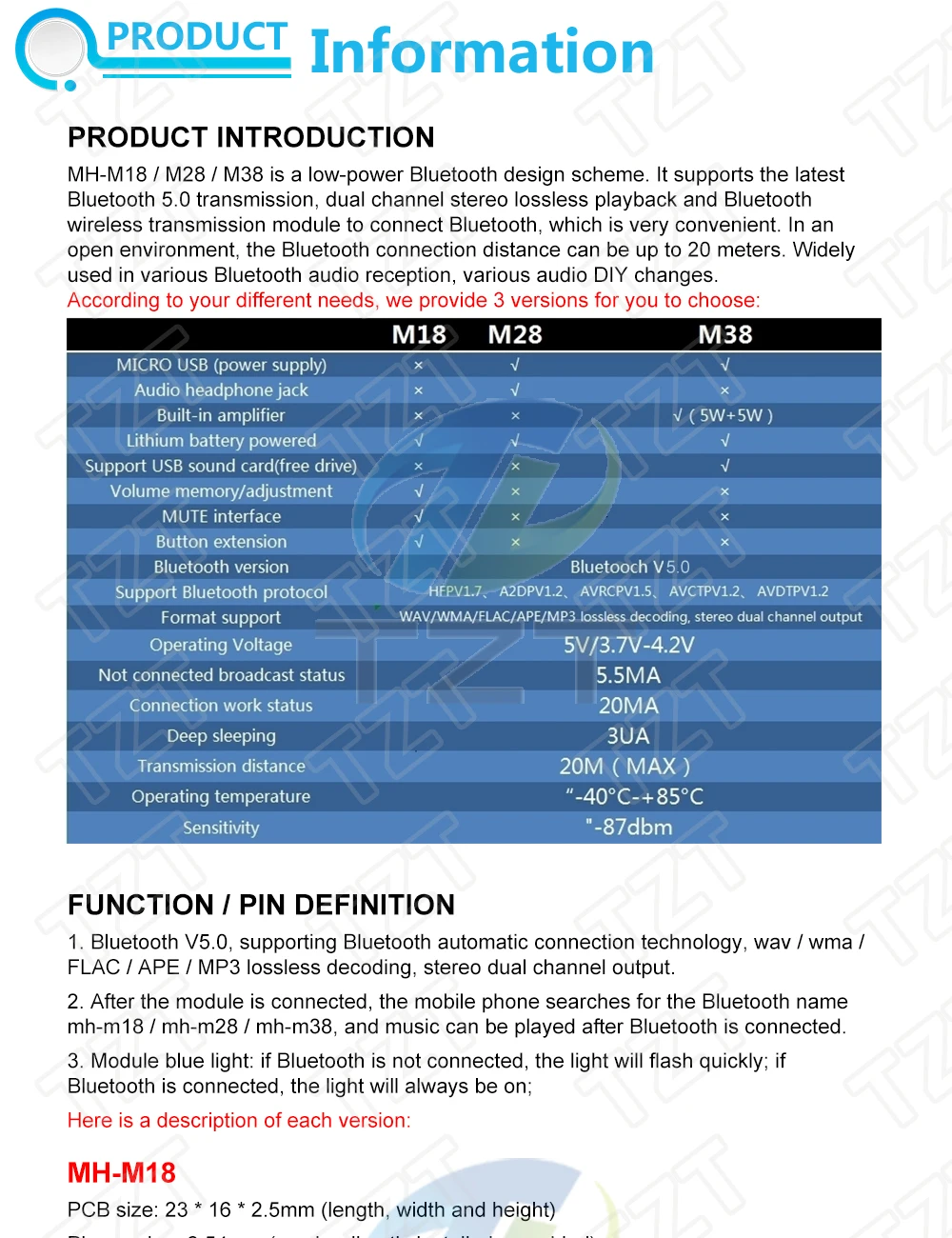 MH-MX8 MP3 декодер плата Bluetooth 4,2 5,0, аудио модуль, для ...