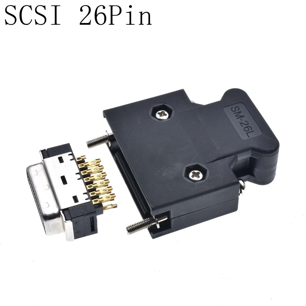Mdr conector de cabo macho de 26 pinos, conector compatível com 3m scsi ...