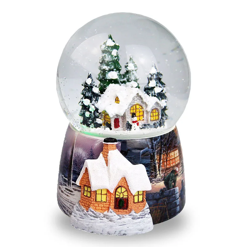 Free shipping Christmas Snowhouse Crystal Ball Music Box Automatic ...