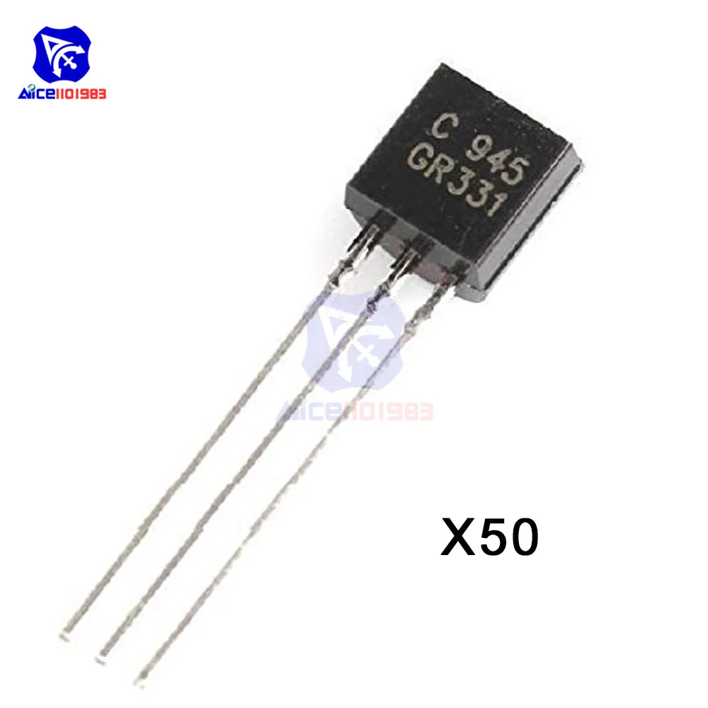 diymore 50PCS/Lot 2SC945RC 2SC945 C945 TriodeTransistor NPN TO-92 0.15A 50V