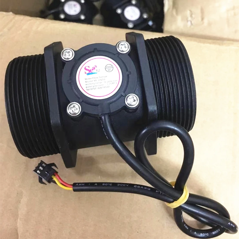 3.5-24Vdc G2" YF-DN50 Plastic Hall Turbine Water Meter NPN Pulse Output ...