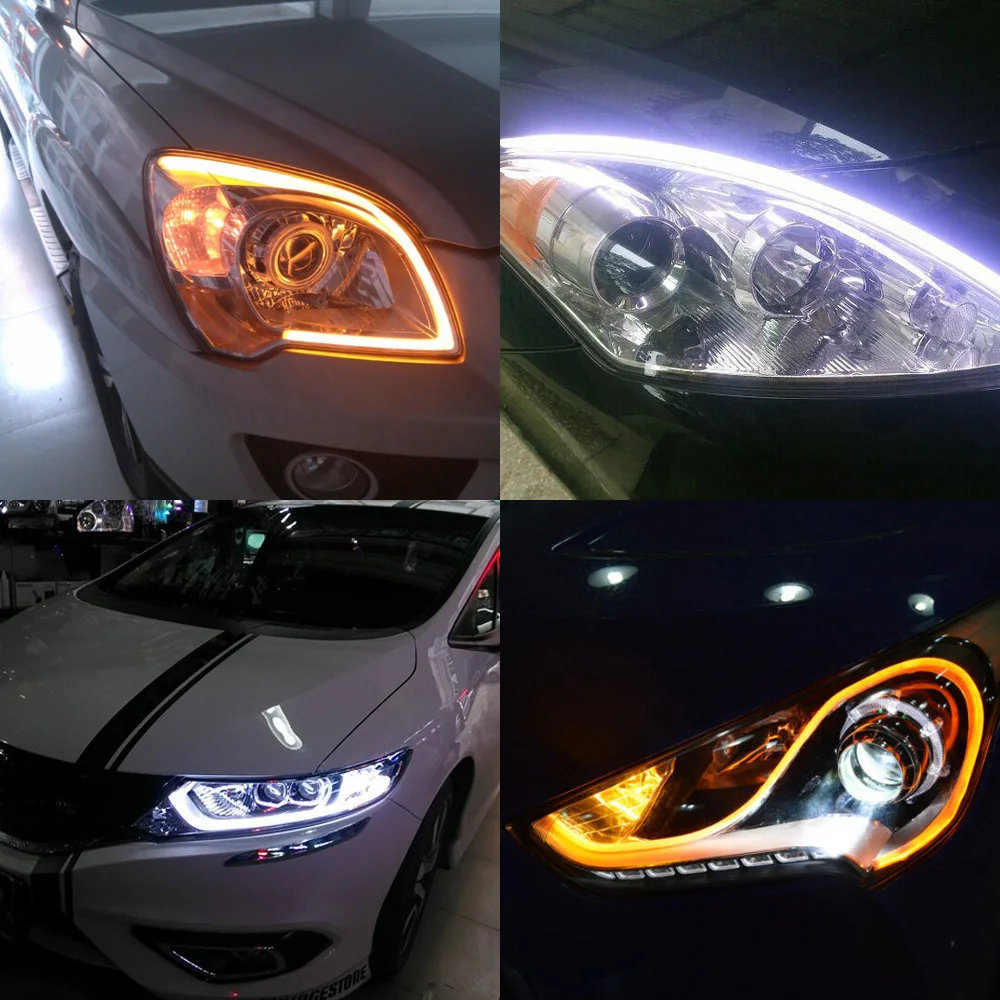 Led DRL angel eyes car light, soft hose, daylight, intermittent, 30cm ...