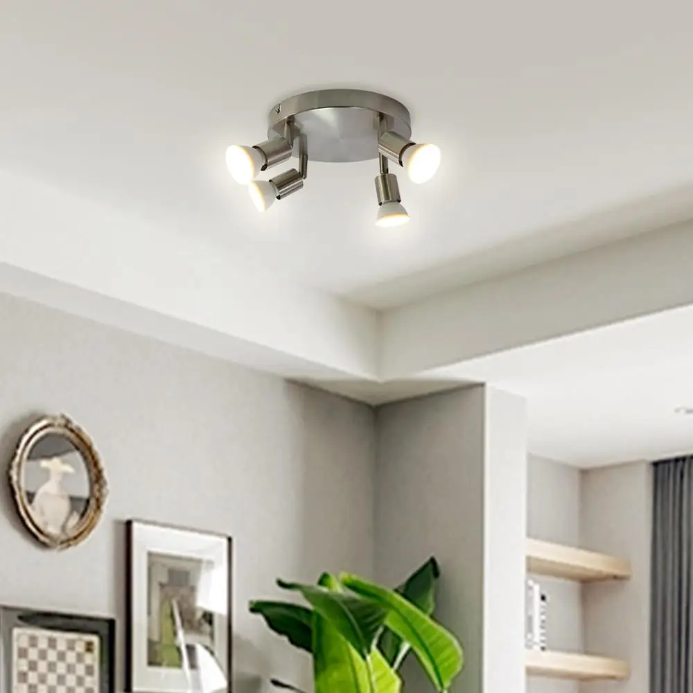 Ganeed-Round-Ceiling-Light-Fixture-4-Light-Flush-Mount-Track-Lighting ...