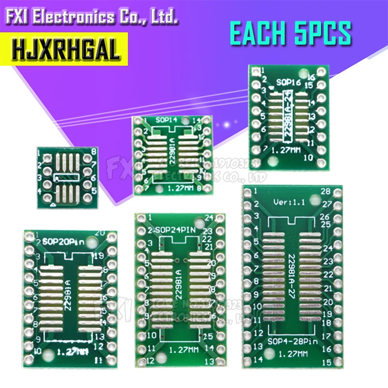 30pcs Pcb Board Kit Sop24 Sop8 Sop14 Sop16 Sop20 Sop28 Smd Turn To Dip ...